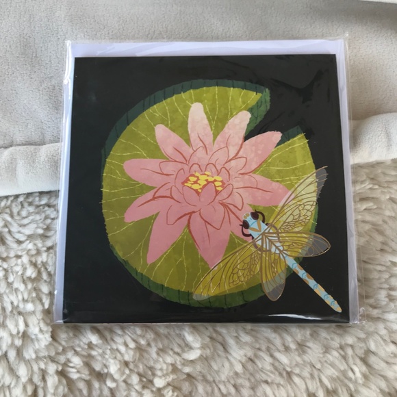 Up With Paper | Party Supplies | B3 3d Card Dragonfly Lilly Pad Flower ...